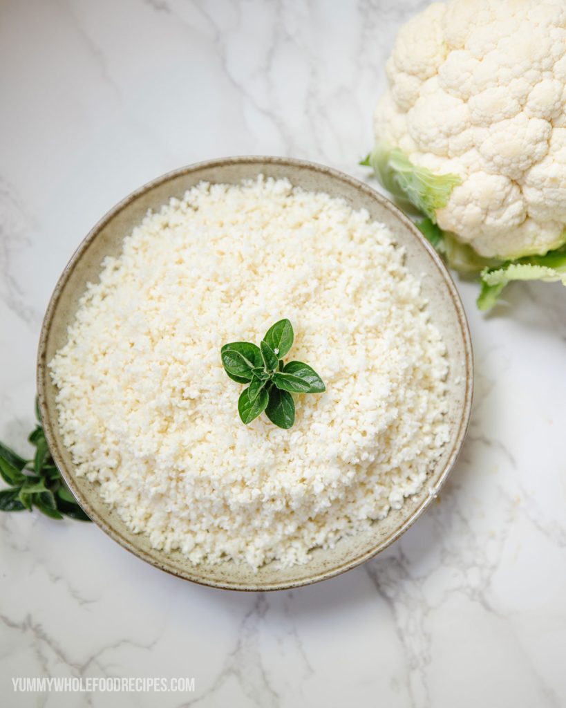 Make Perfect Cauliflower Rice with a Food Processor - Yummy Whole Food ...