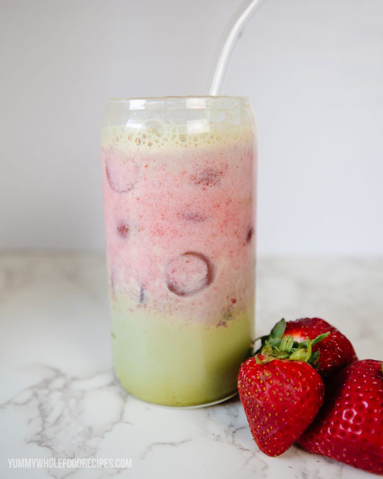 Iced Strawberry Matcha Latte Inspired by Starbucks - Yummy Whole Food ...